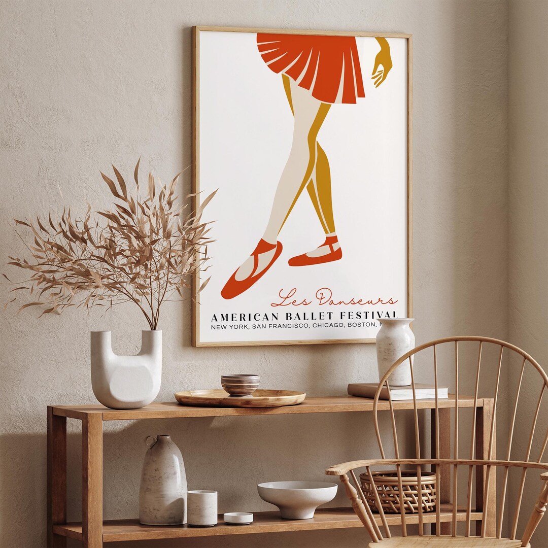 American Ballet Festival Music Poster - Les Danseurs Art Deco Ballerina ...