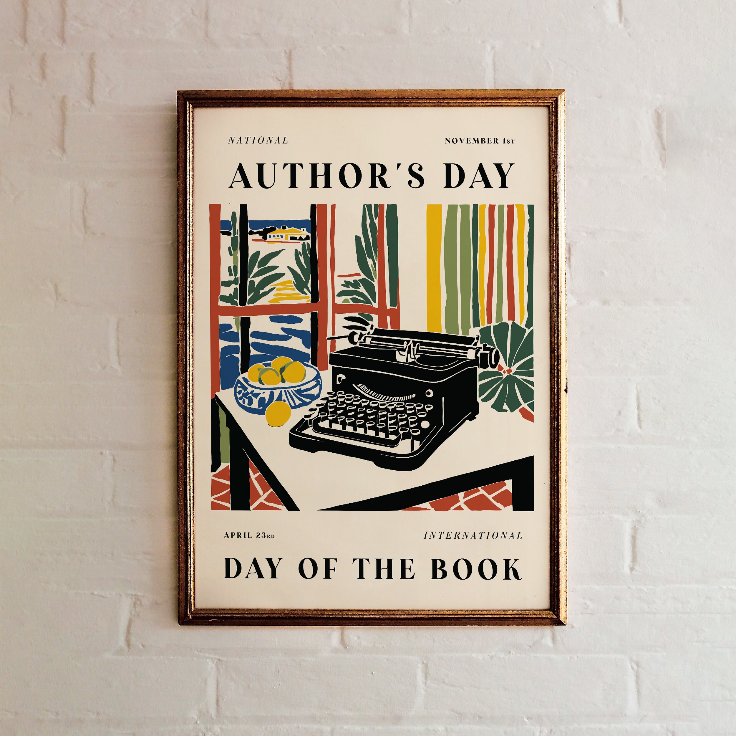 National Author's Day Poster Day of the Book Festival - Etsy