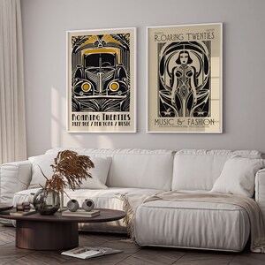 Roaring Twenties French Music & Fashion Poster - Vintage Art Deco ...