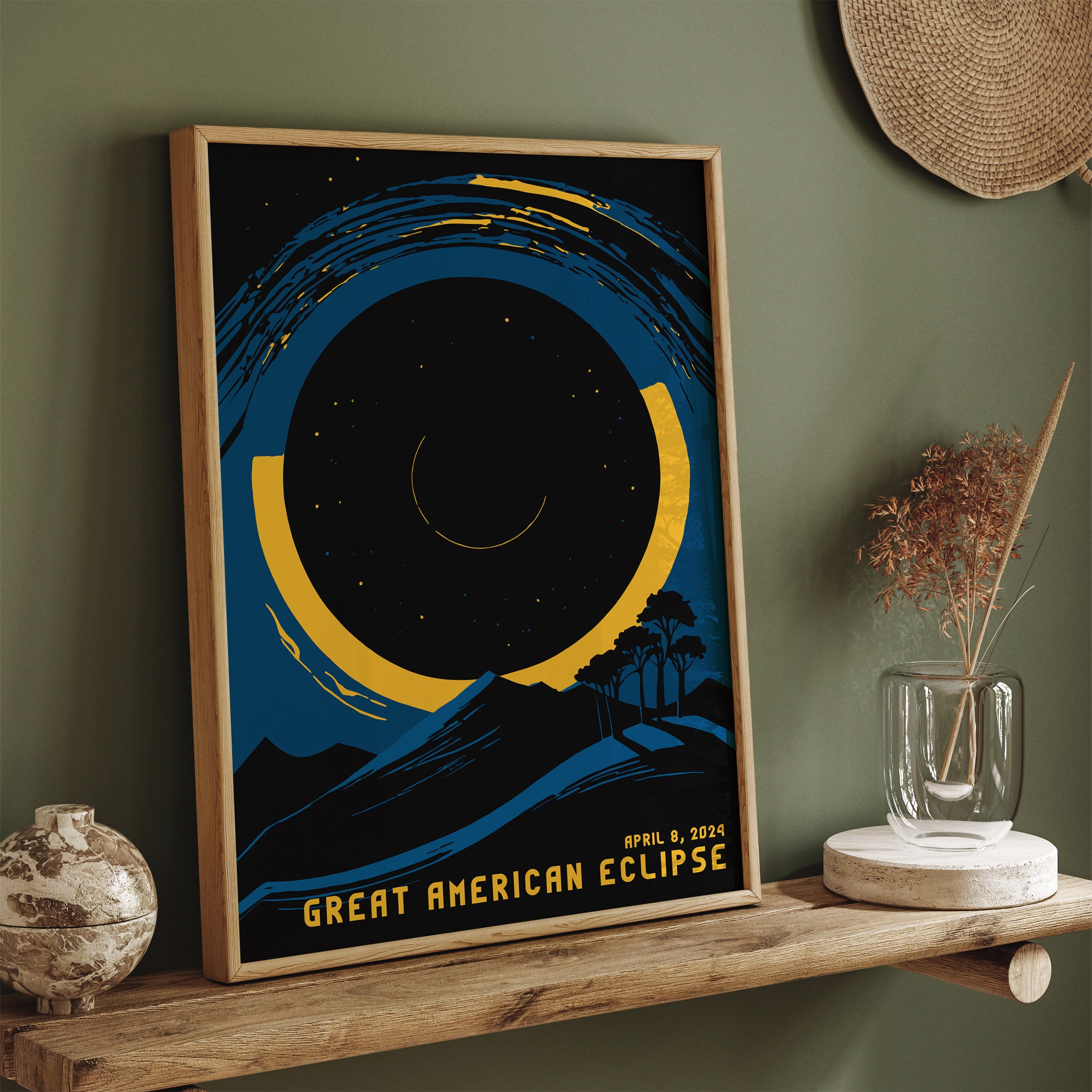 Great American Eclipse Wall Art Poster, Celestial Event Print Solar ...