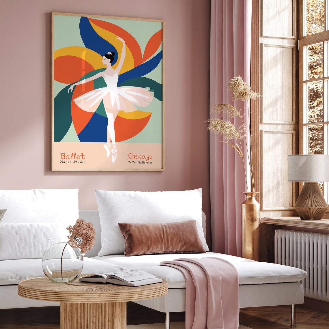 Vibrant Ballet Dancer Art, Dance Studio Wall Decor, Belles Ballerines ...