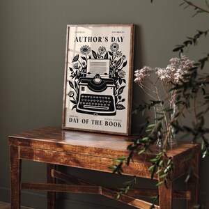 National Author's Day Poster, Day of the Book Festival, Bookworm Gift ...