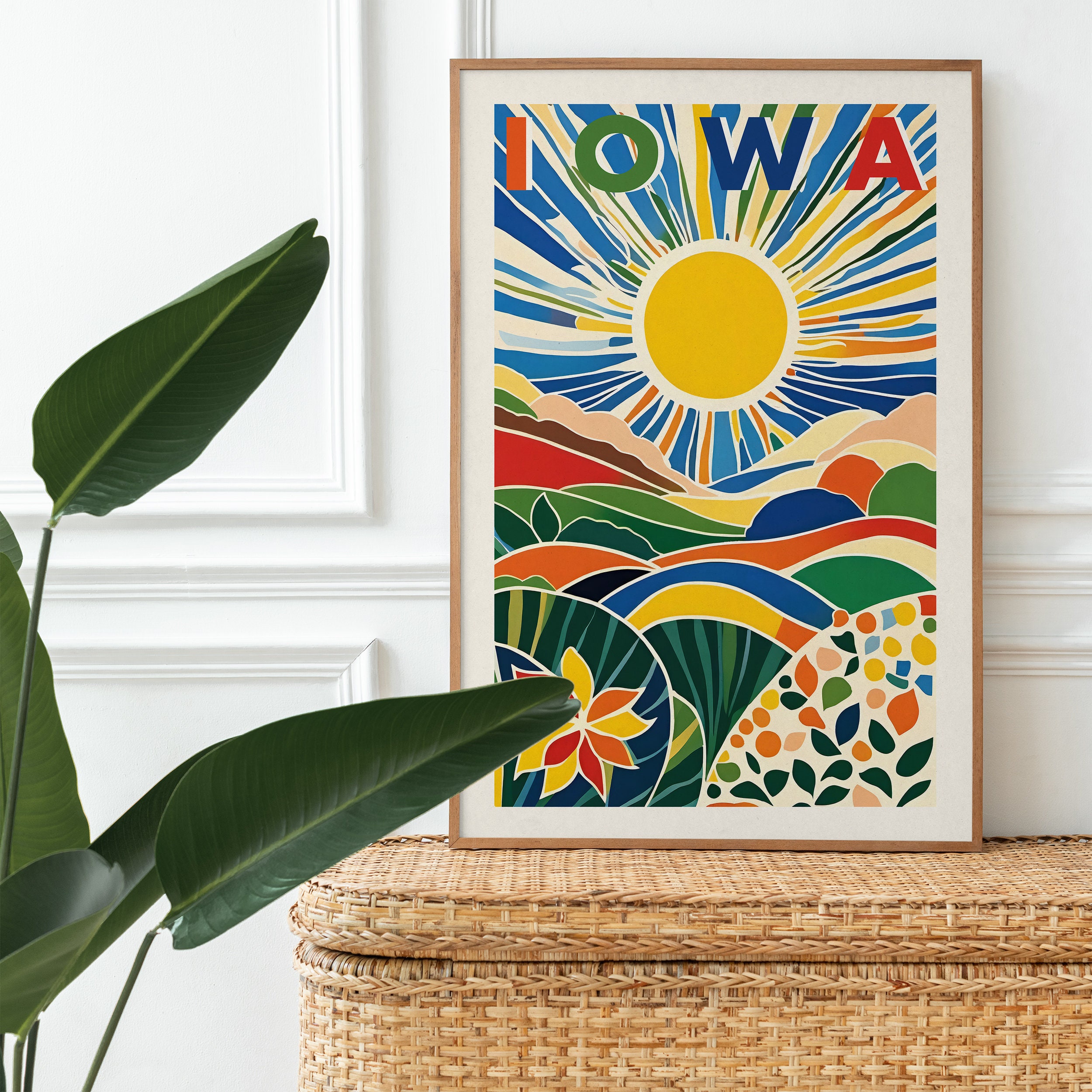 Iowa Travel Poster, Vintage Style Print, Home Wall Art, Retro Travel ...