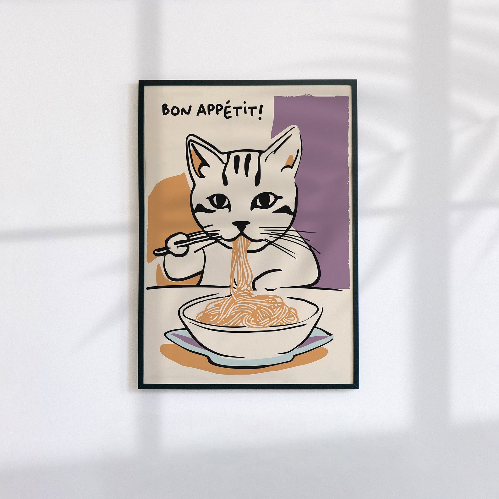 Bon Appetit Poster, Enjoy Your Food Print, Kitchen Wall Art, Dining ...