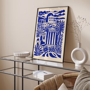 Athens Greece Poster, Blue Travel Print, Greek Island Wall Art ...
