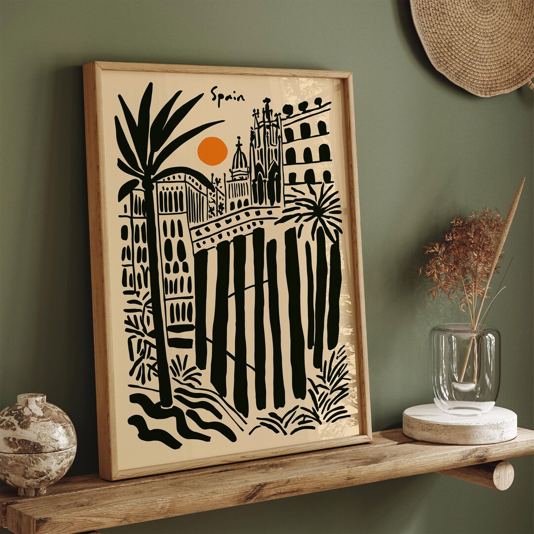Spain Art Print: Abstract Spanish Cityscape Wall Art - Etsy