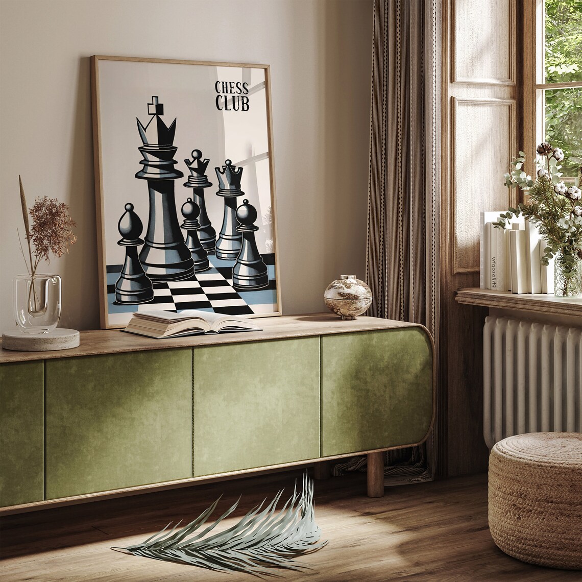 Vintage Chess Club Poster, Iconic Chess Pieces Wall Art, Perfect for ...