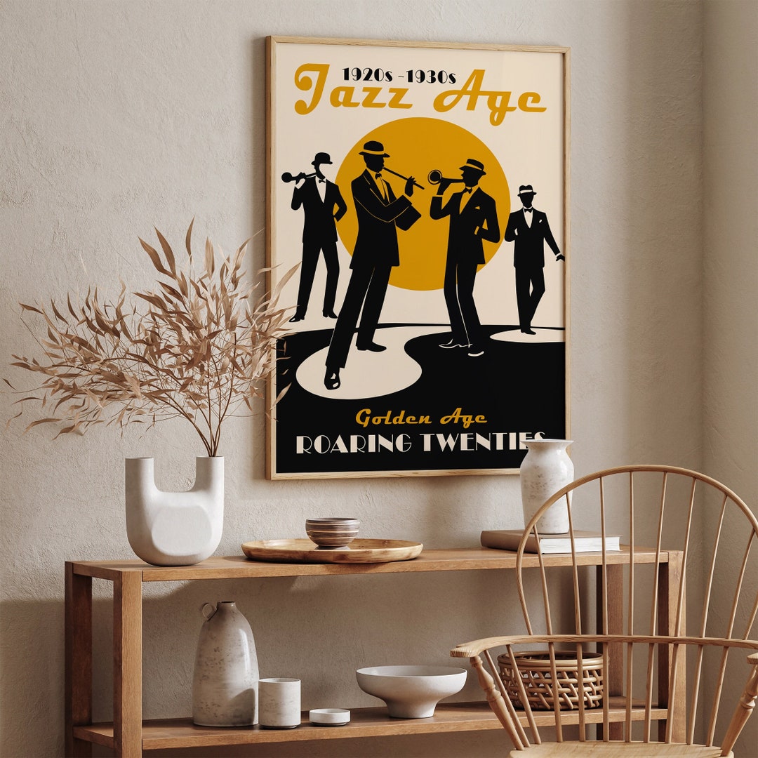 Jazz Age Art Deco Poster: Roaring Twenties Music Print - Etsy