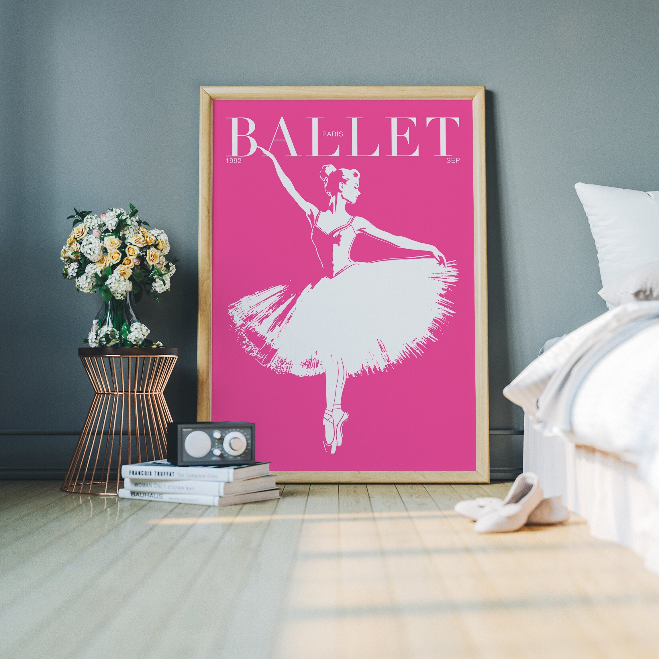 Pink Ballet Poster, Magazine Cover, Ballerina Wall Art, Ballet Print ...