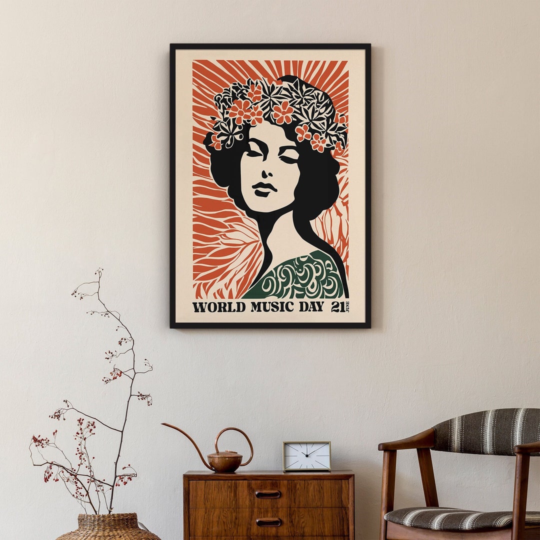 World Music Day Poster, Music Prints, Concert Art Print, Giclee ...