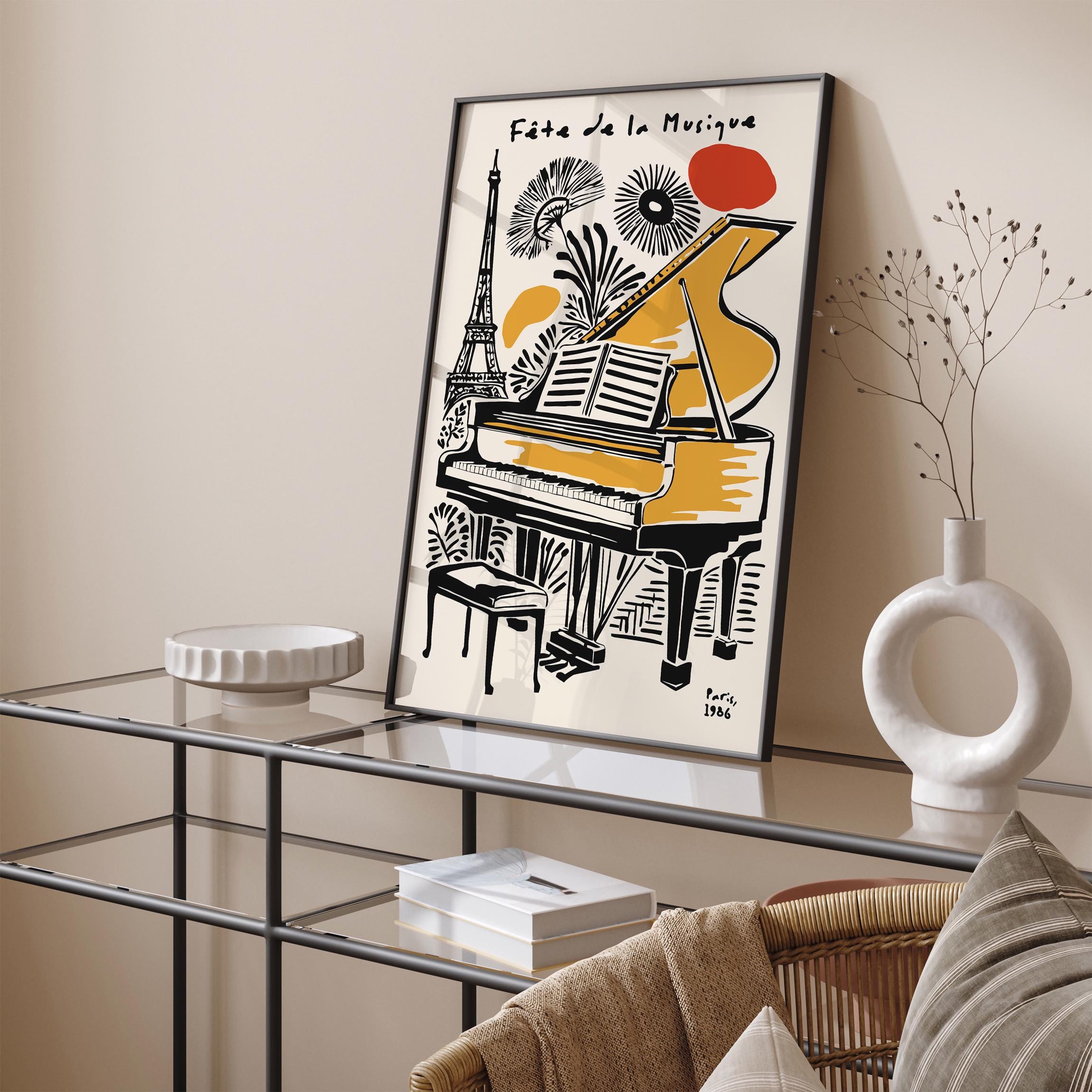 Fête De La Musique Paris Poster: Retro Eiffel Tower Print - Etsy