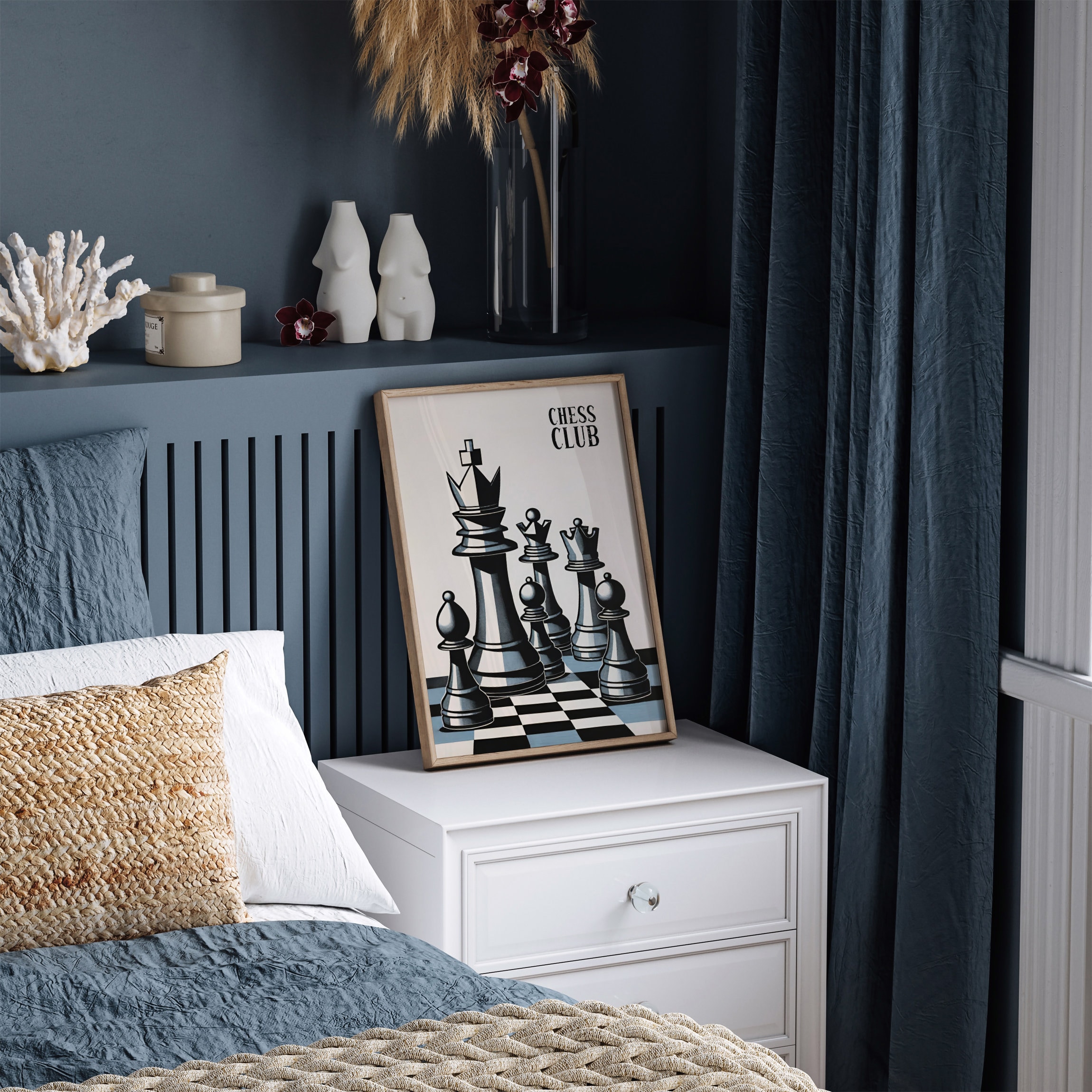 Vintage Chess Club Poster, Iconic Chess Pieces Wall Art, Perfect for ...