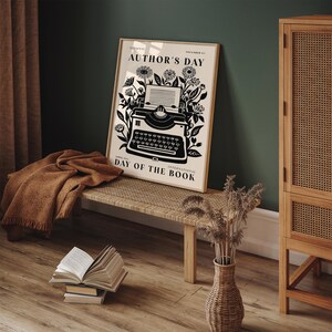 National Author's Day Poster, Day of the Book Festival, Bookworm Gift ...