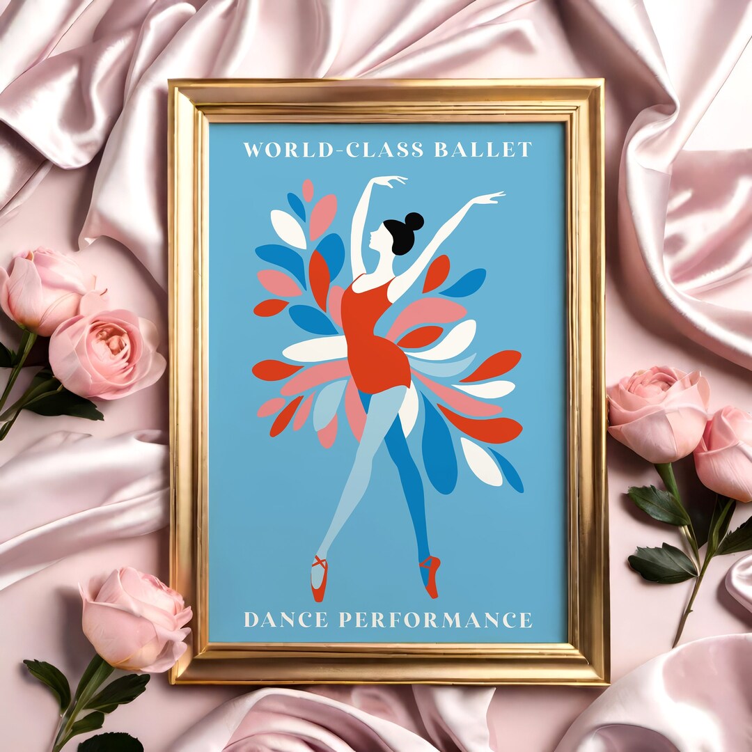 Blue Ballet Art Print, World-class Dance Performance Poster, Vibrant ...