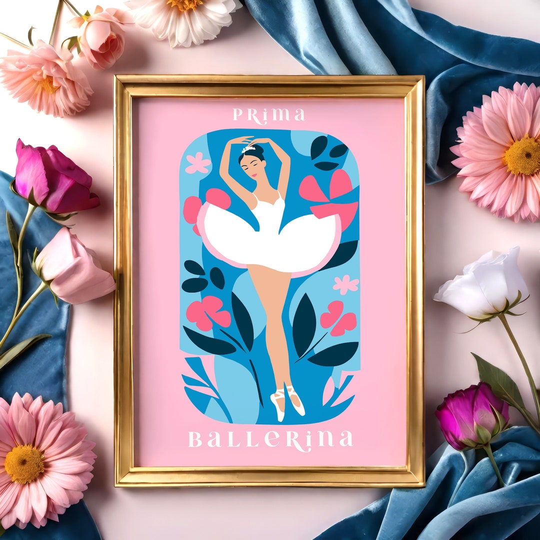 Pink Ballet Dance Art Print, Ballerina Wall Decor, Ballet Studio Decor ...