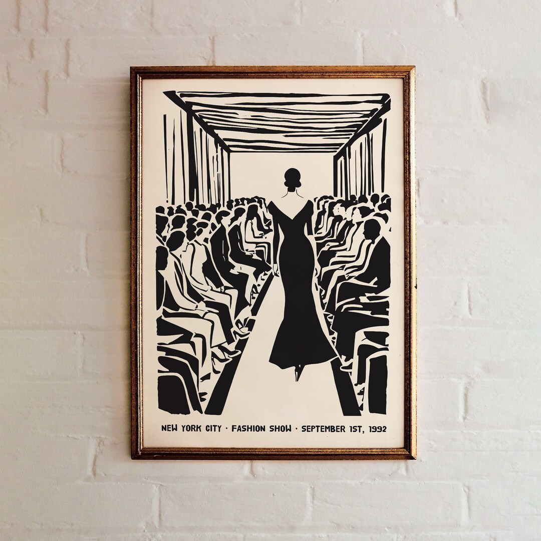 NYC Fashion Show Print, Fashion Prints, New York City Poster, Black and ...