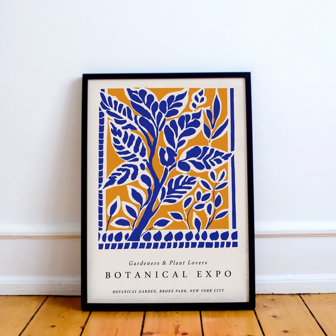 Botanical Expo Poster Plant Lovers Gift Indigo Blue Prints - Etsy