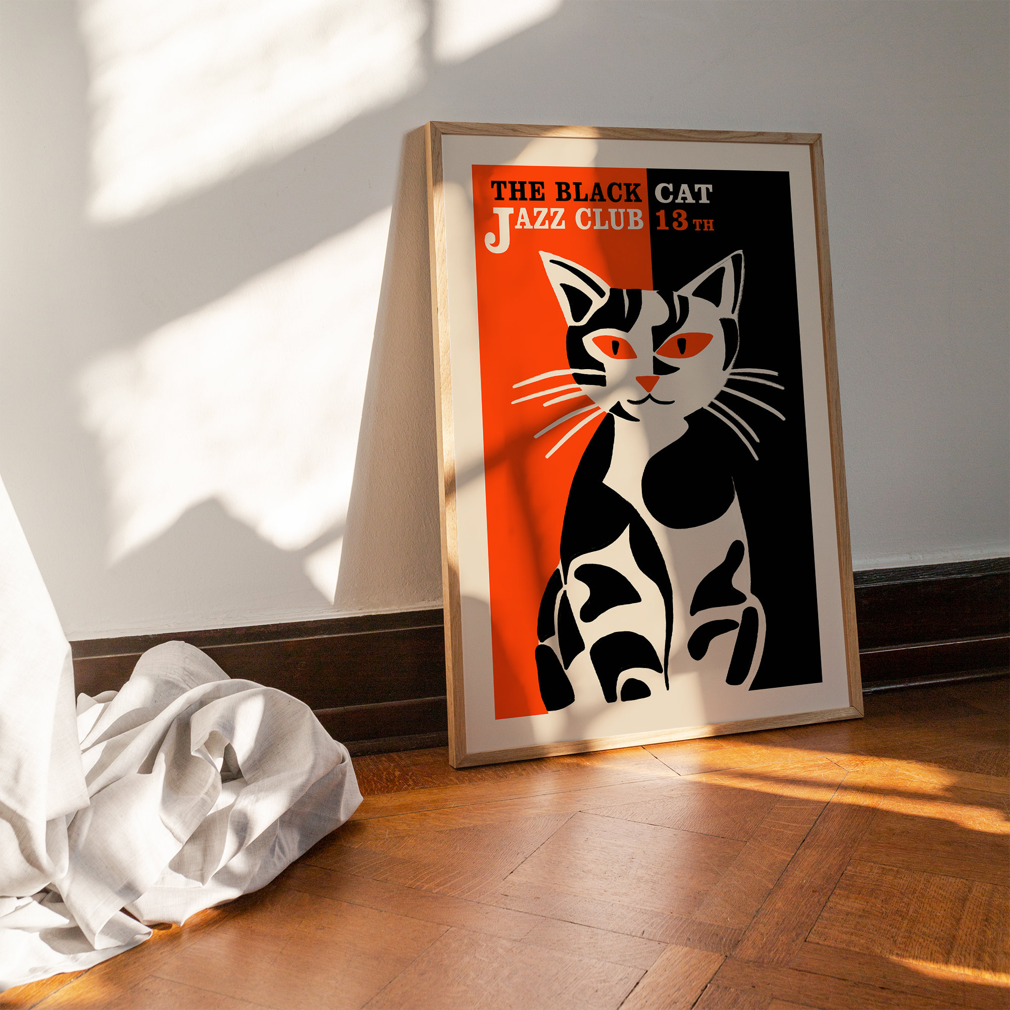 THE BLACK CAT Jazz Club Poster Jazz Music Poster Giclee Reproduction ...