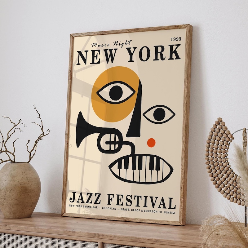 Framed Retro Art Jazz - Etsy