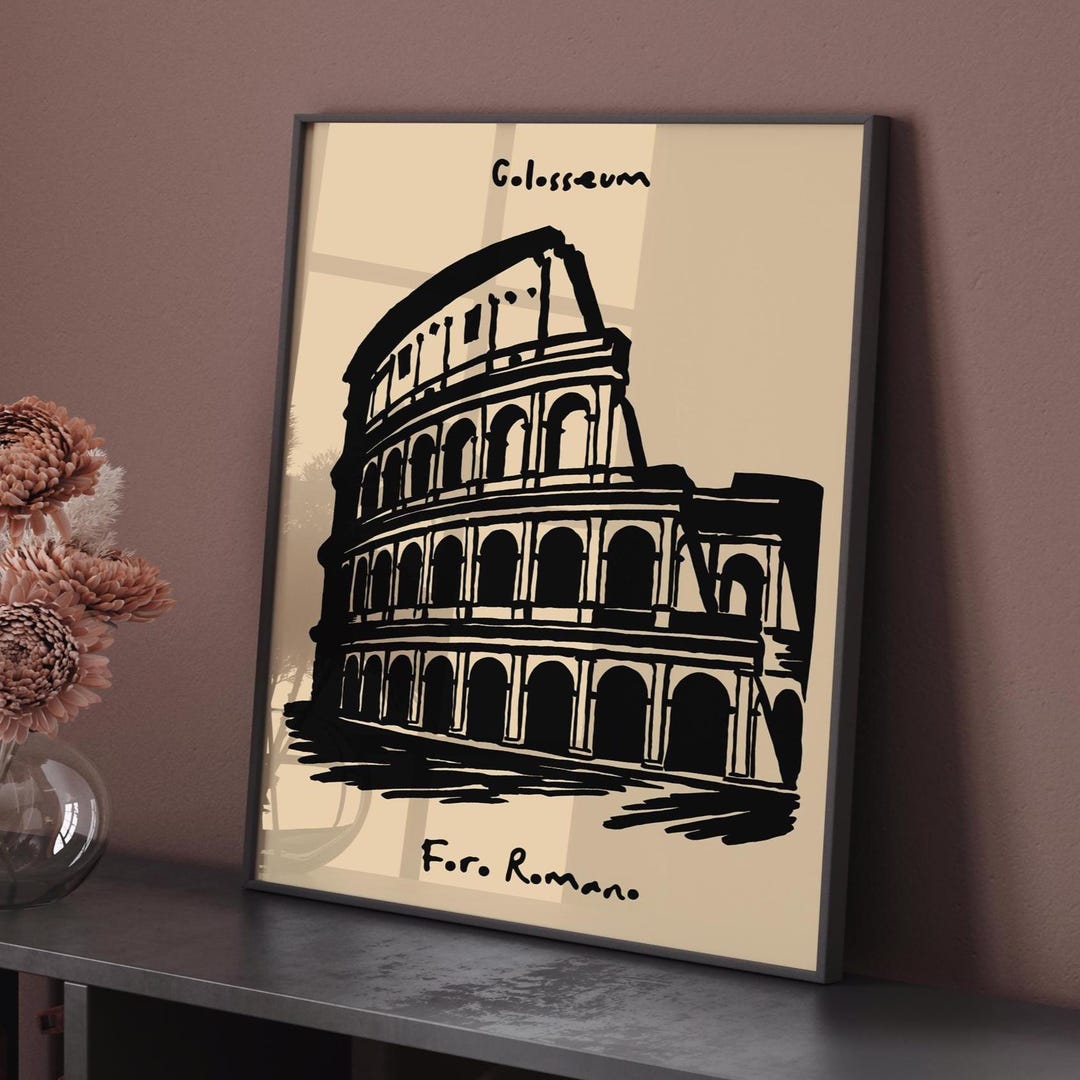 Colosseum Roman Forum Poster, Rome Wall Art Print, Ancient Rome Travel ...