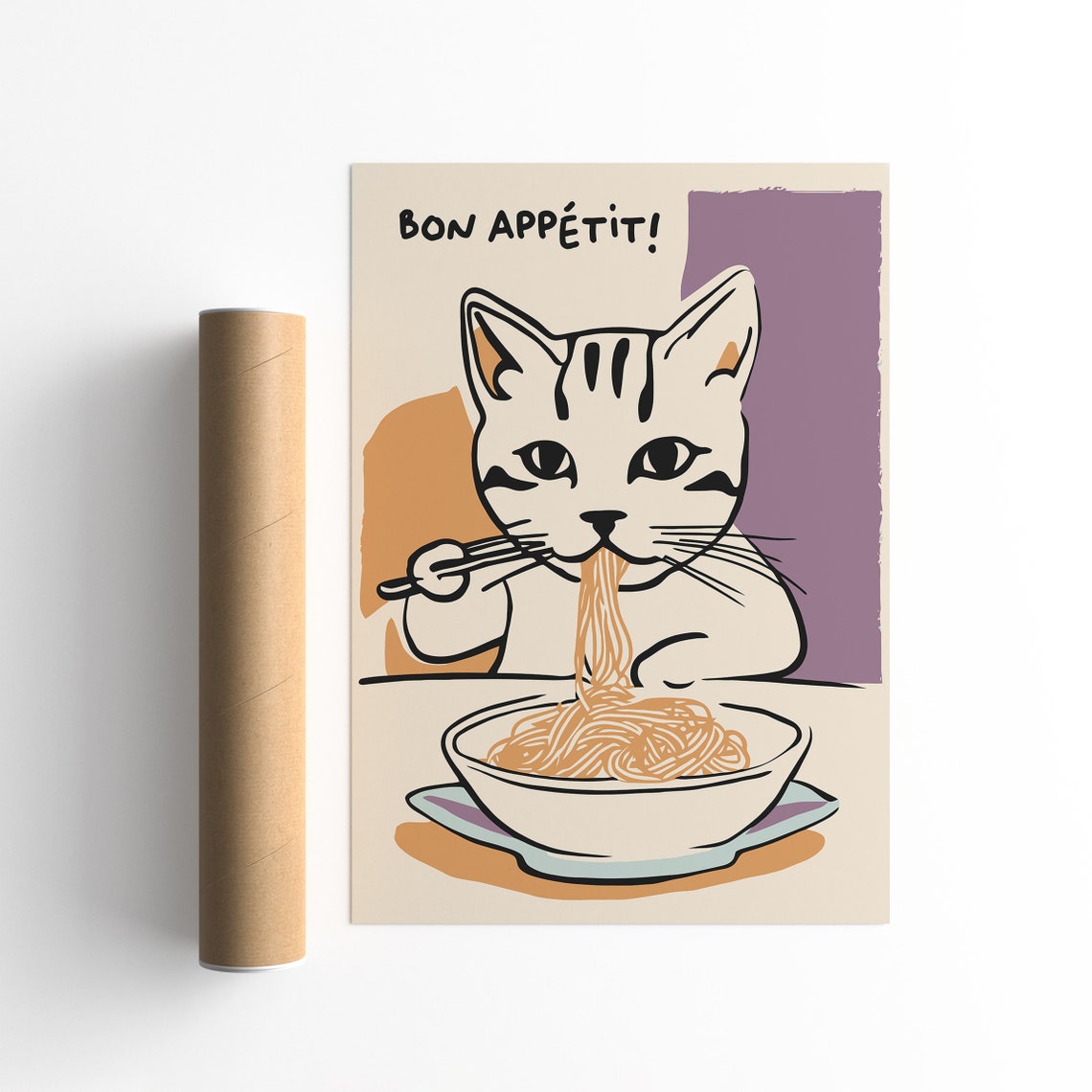 Bon Appetit Poster, Enjoy Your Food Print, Kitchen Wall Art, Dining ...