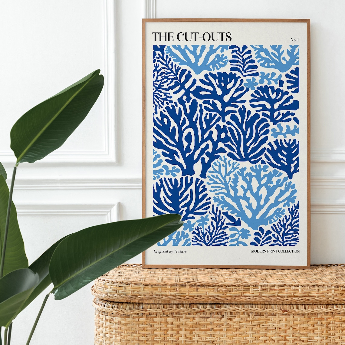 Blue Corals Poster, Coastal Wall Art, Sea Life, Nautical Art, Beach ...