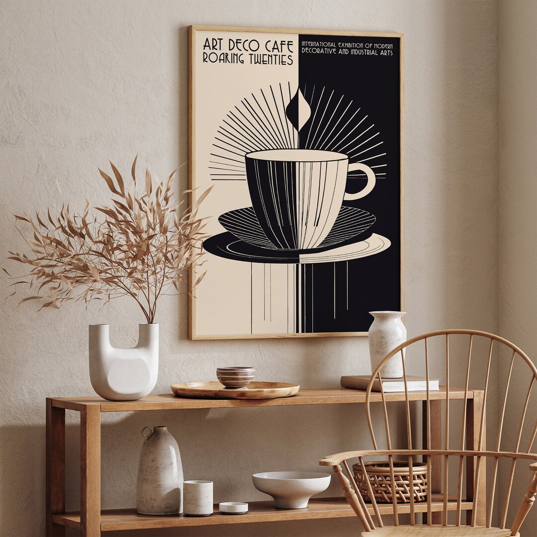 Art Deco Coffee Cup Poster: Roaring Twenties Cafe Print - Etsy