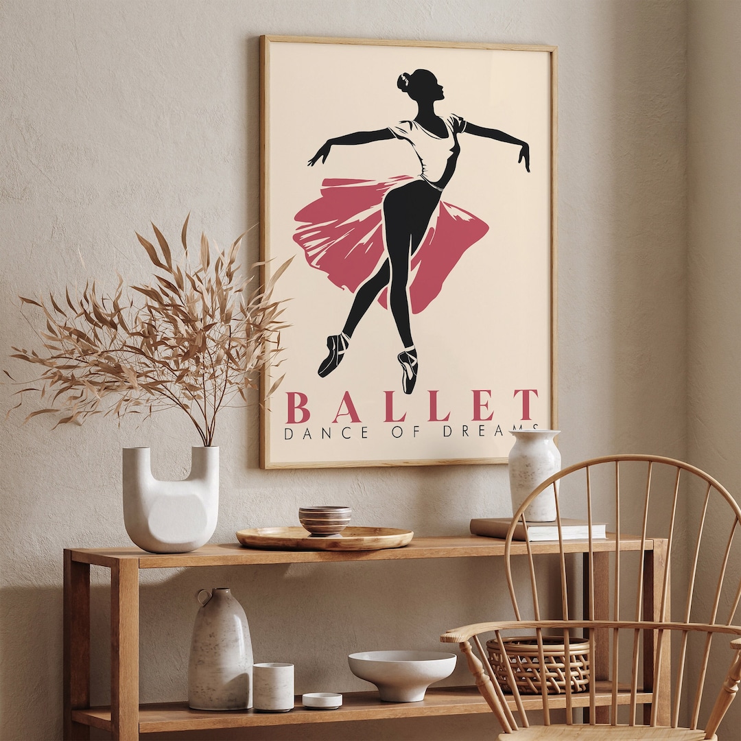 Contemporary Ballet Poster, Dance of Dreams Decorative Print, Vintage ...