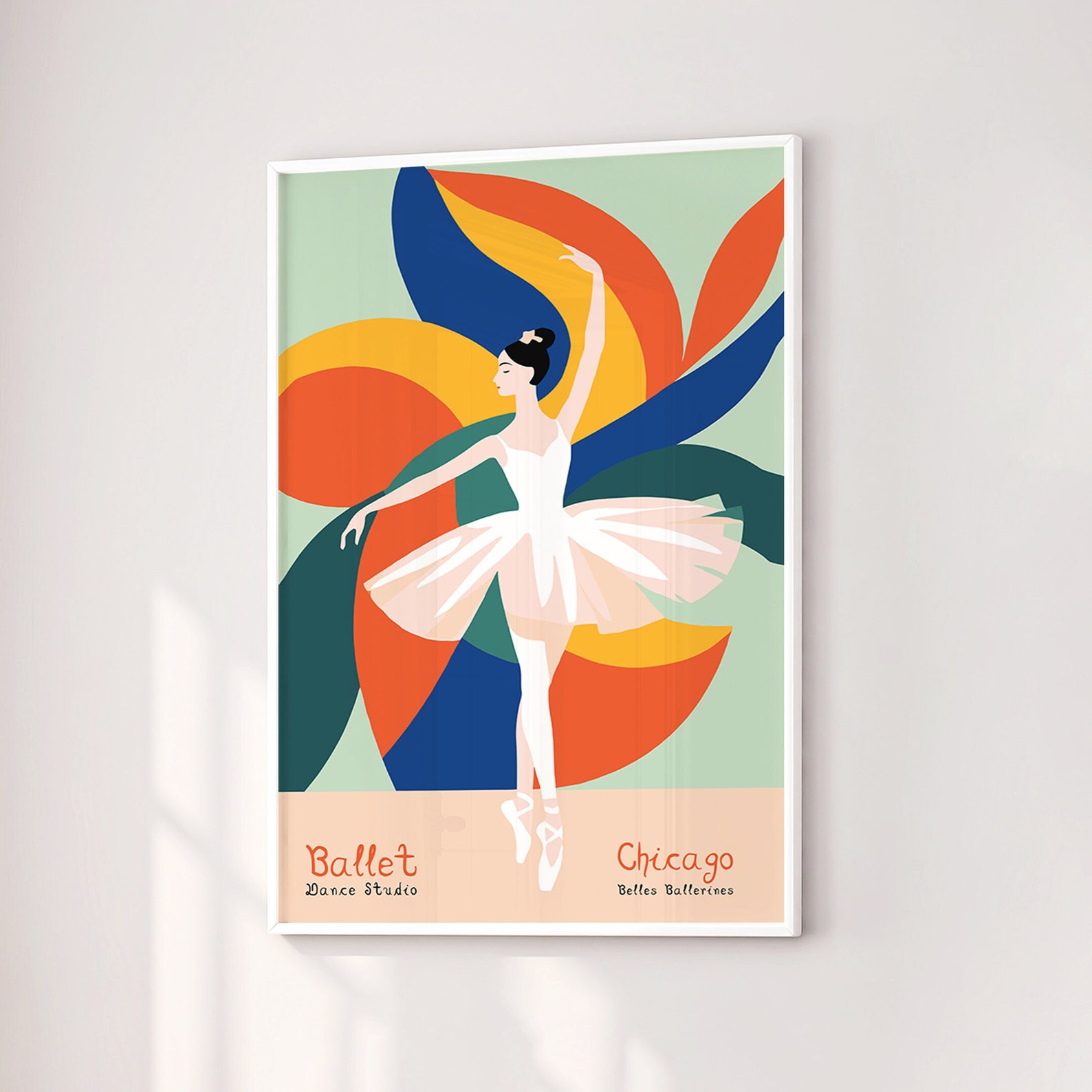 Vibrant Ballet Dancer Art, Dance Studio Wall Decor, Belles Ballerines ...