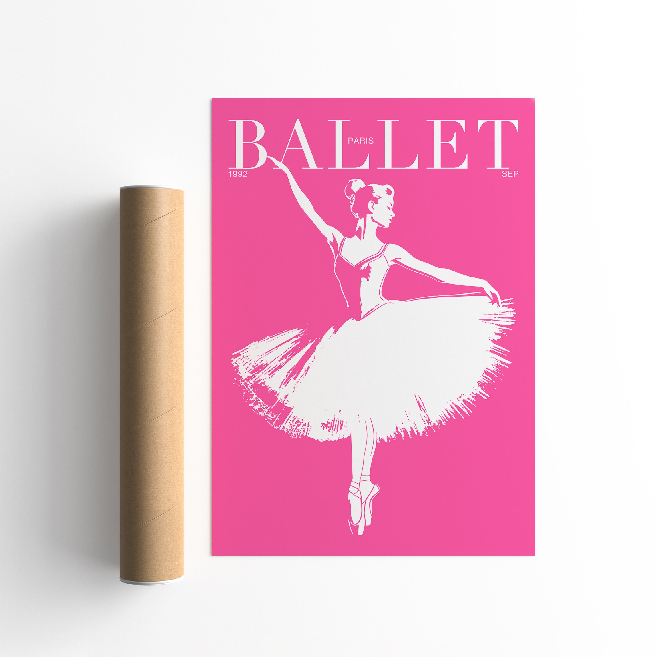 Pink Ballet Poster, Magazine Cover, Ballerina Wall Art, Ballet Print ...