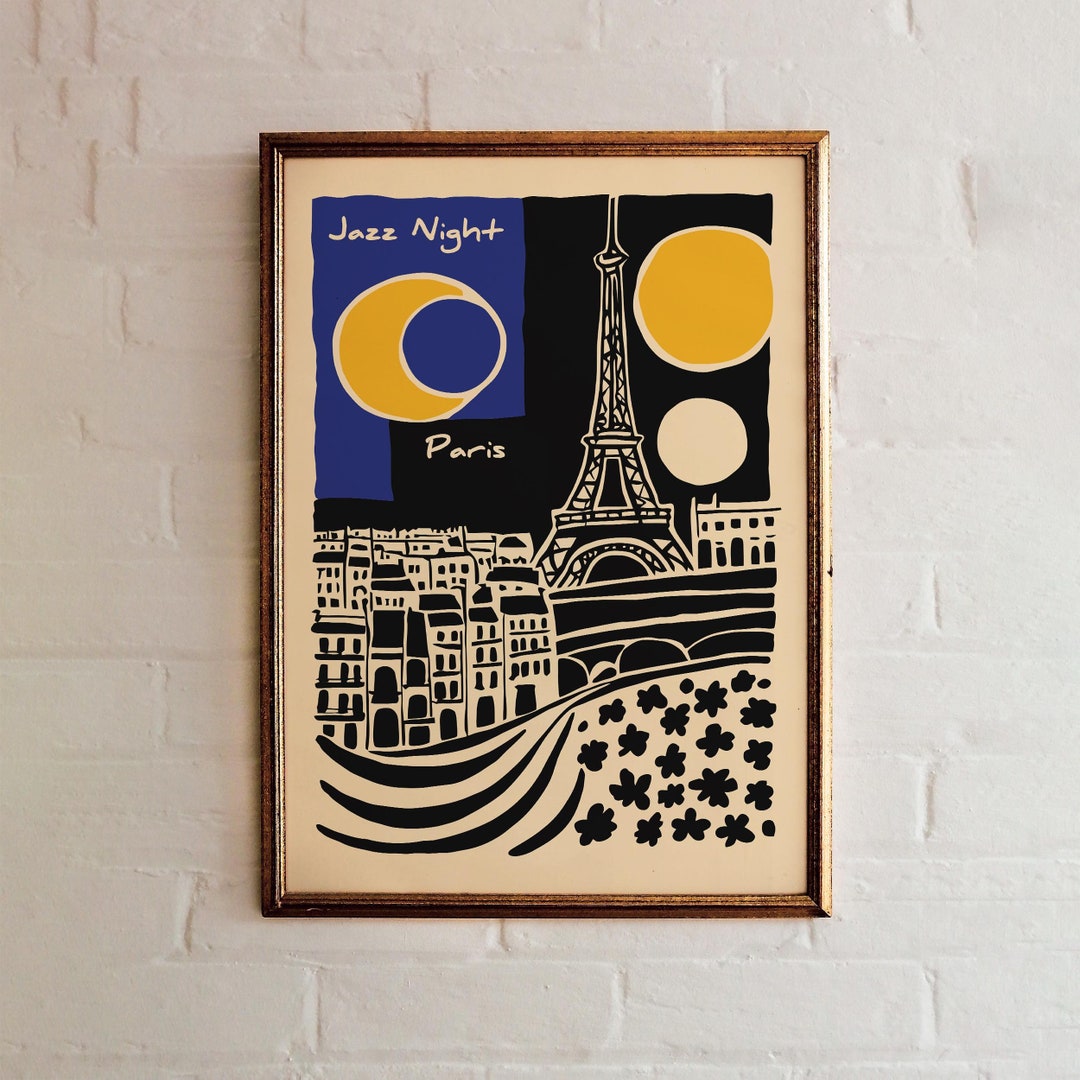 Jazz Night in Paris Print, Vintage Style Music Print, Fete De La ...