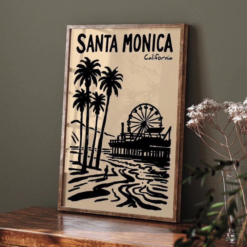 Santa Monica Poster - Etsy