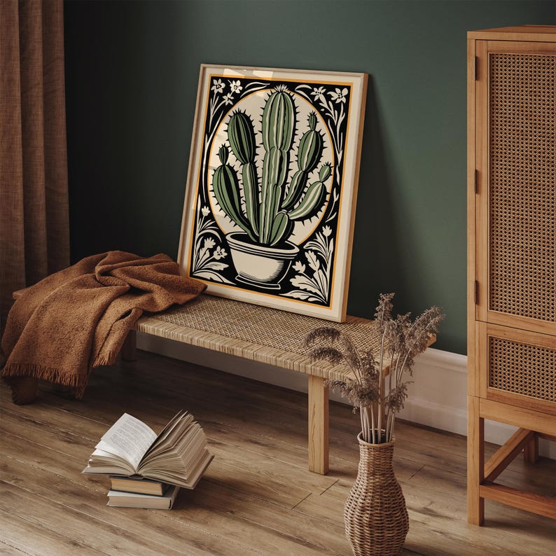 Rococo Cactus Art Print: Vintage Botanical Home Decor - Etsy