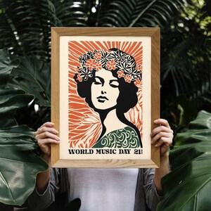 World Music Day Poster, Music Prints, Concert Art Print, Giclee ...