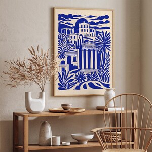 Athens Greece Poster, Blue Travel Print, Greek Island Wall Art ...