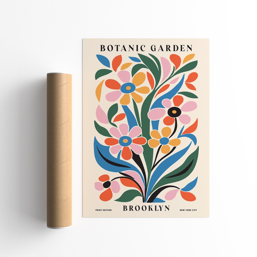 Brooklyn Botanic Garden Poster Colorful Floral Wall Art NYC Print ...
