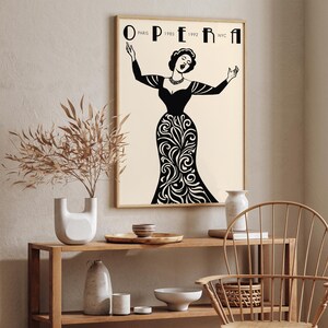Opera Music Poster, Elegant Luxury Home Decor, Paris to NYC Opera Event ...