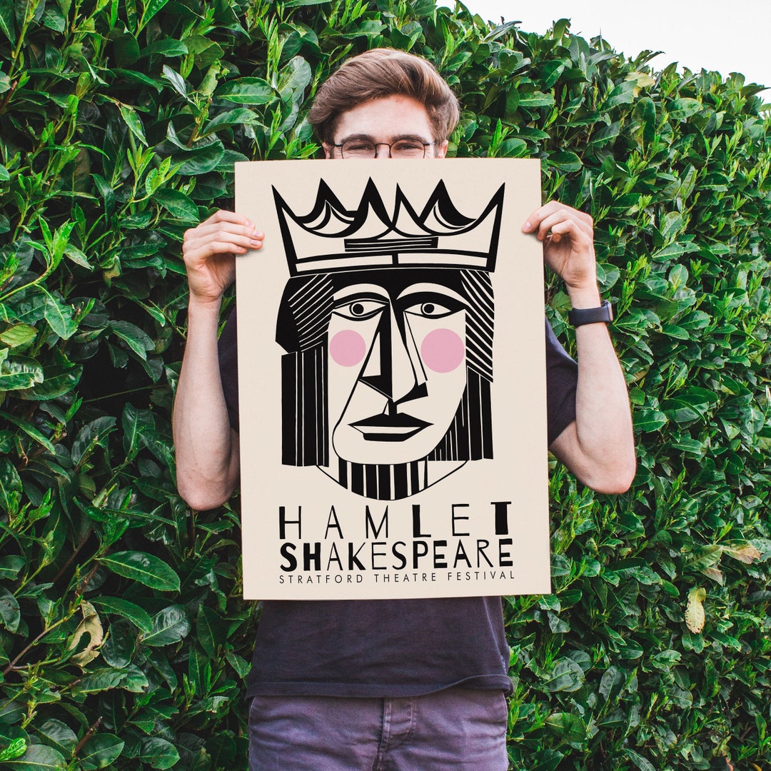 Hamlet Poster William Shakespeare Print Black and White Wall - Etsy