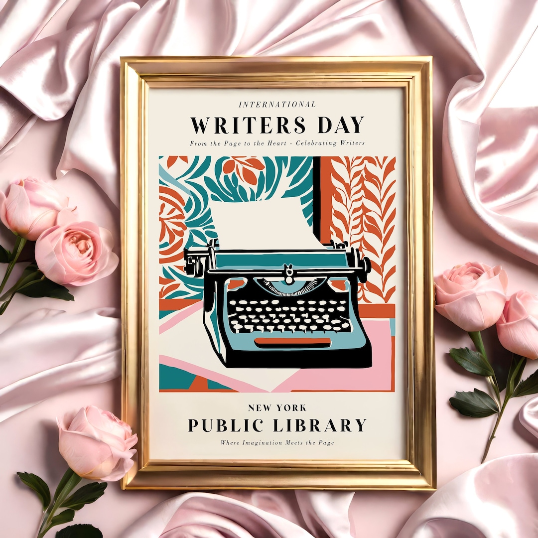 International Writers Day Poster, Typewriter Art Print - Etsy