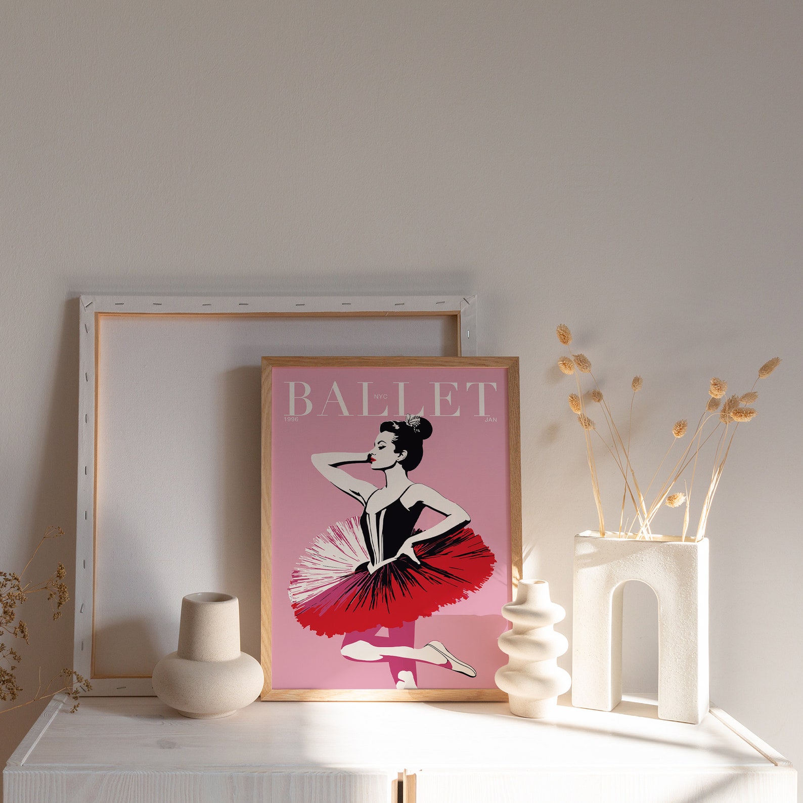 Pink Ballet Fashion Poster, Magazine Cover, Ballet Dance Wall Art ...