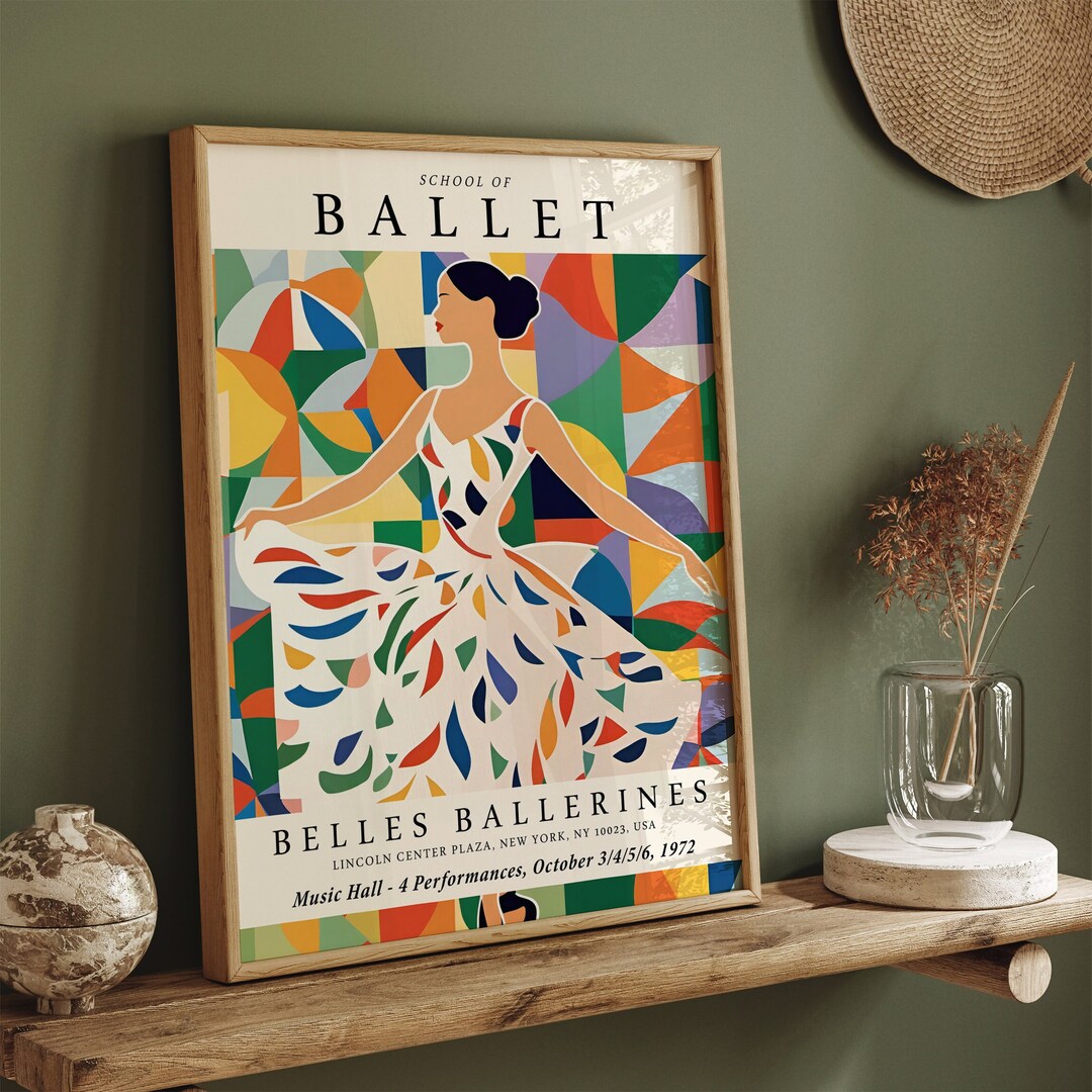 School of Ballet Poster, Retro Ballet Wall Art, Belles Ballerines Print ...