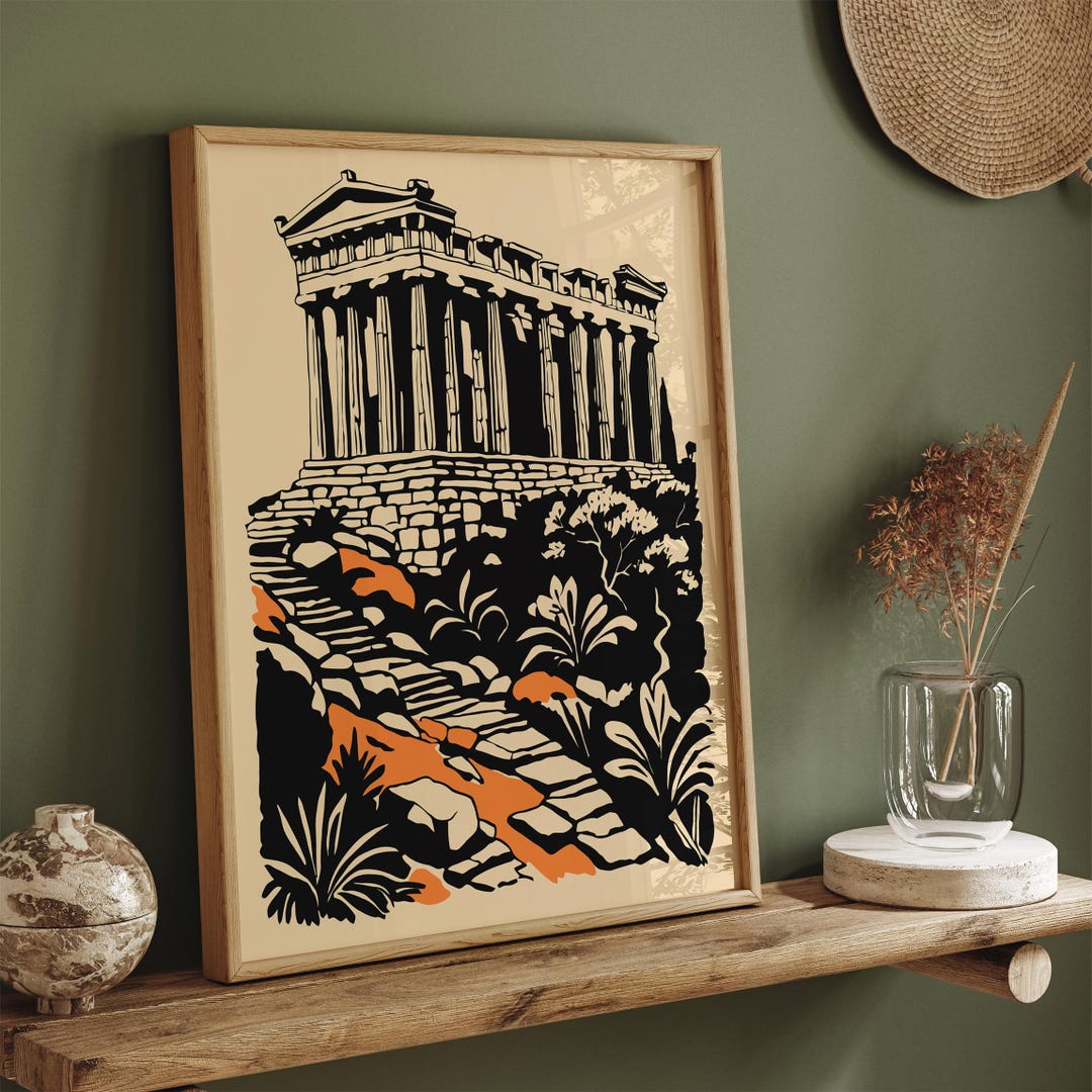 Greek Parthenon Poster, Ancient Athens Temple Wall Art, Classical ...