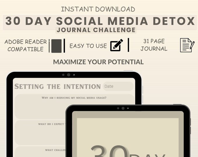 30 Day Social Media Detox Challenge set of 36 Item 637 - Etsy