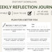 Weekly Reflections Review , Weekly Reflection Journal, Weekly ...