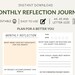 Monthly Reflections Review , Monthly Reflection Journal, Monthly ...
