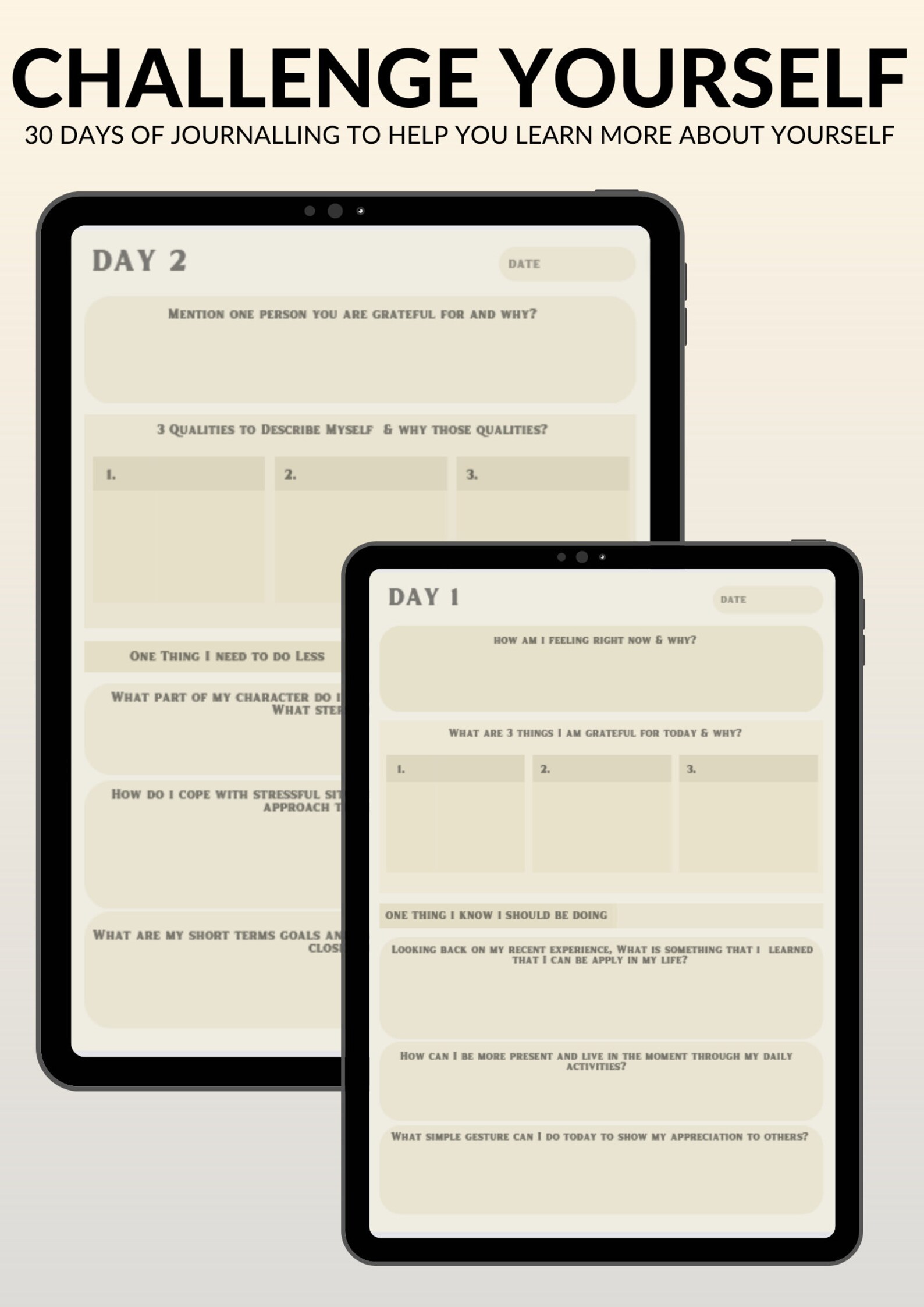 30 Day Journal Challenge | Digital Journal | Goodnotes | Printable A5 ...