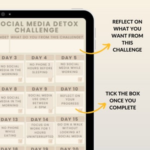 30 Day Social Media Detox Challenge | Social Media Printable | Digital ...