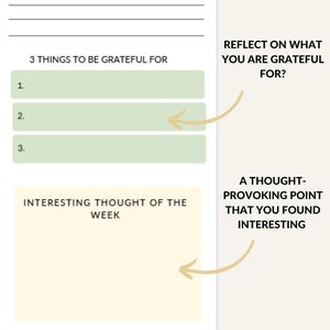 Weekly Reflections Review , Weekly Reflection Journal, Weekly ...