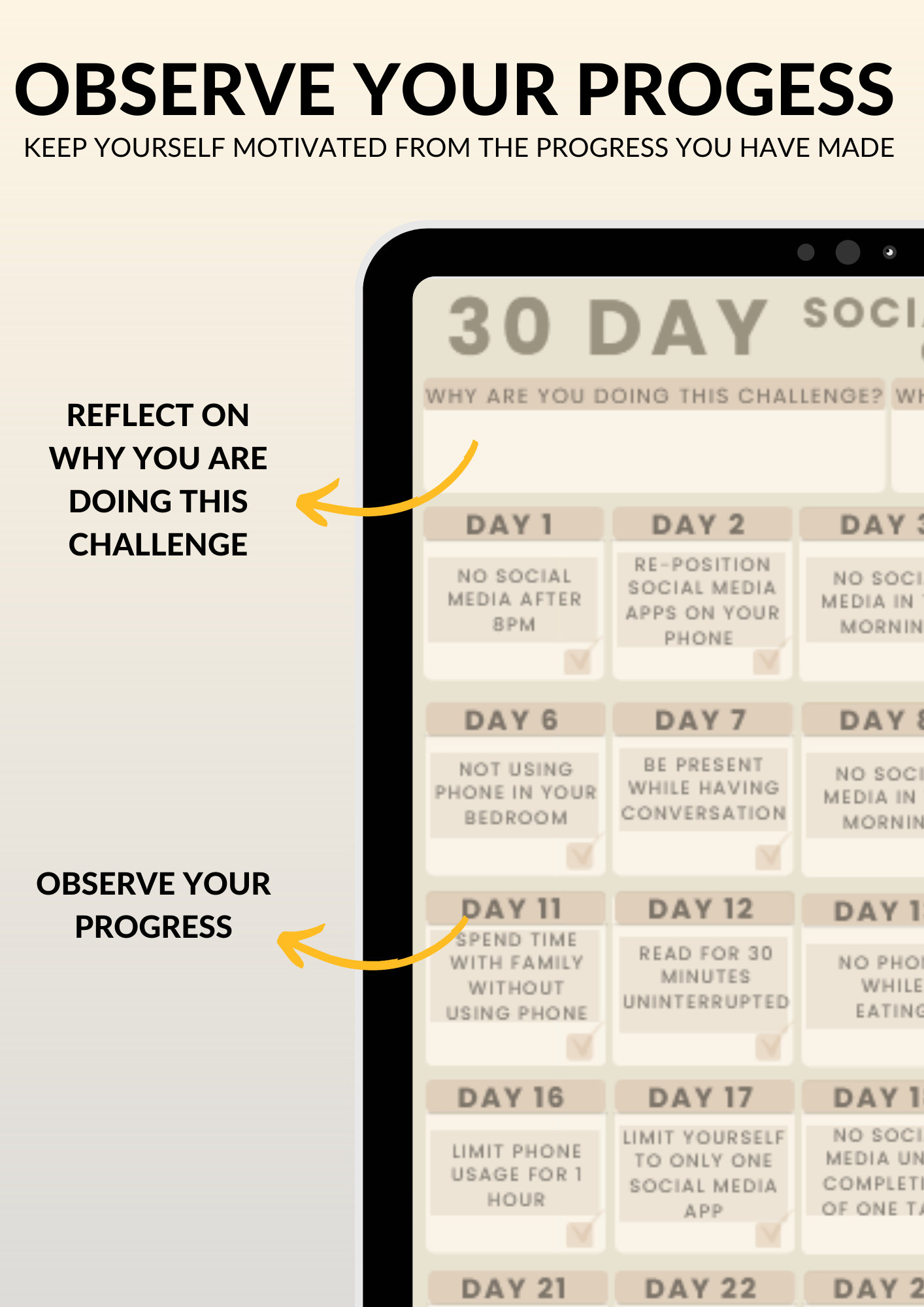 30 Day Social Media Detox Challenge | Social Media Printable | Digital ...