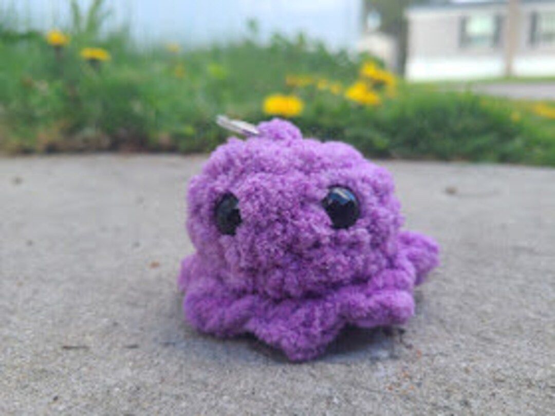 Tiny Purple Octopus Keychain - Etsy